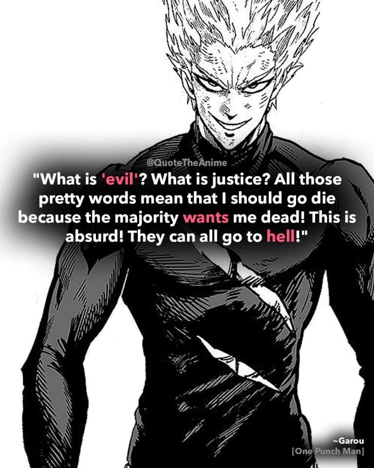 7+ Powerful Garou Quotes - One Punch Man (HQ Images) | QTA