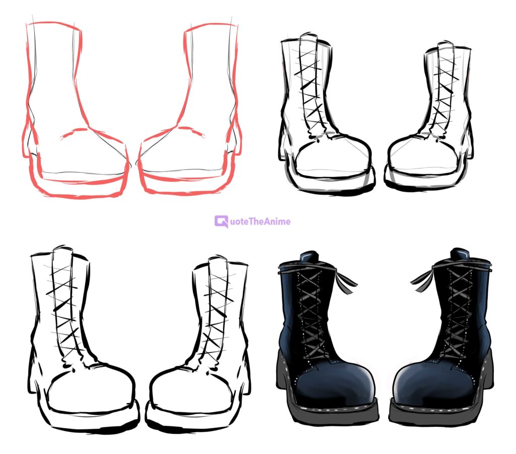 How to Draw Anime Shoes Step by Step