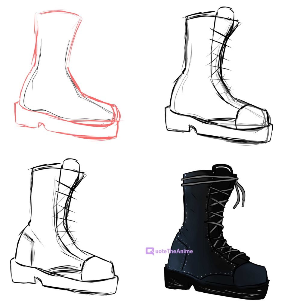 How to Draw Anime Shoes Step by Step